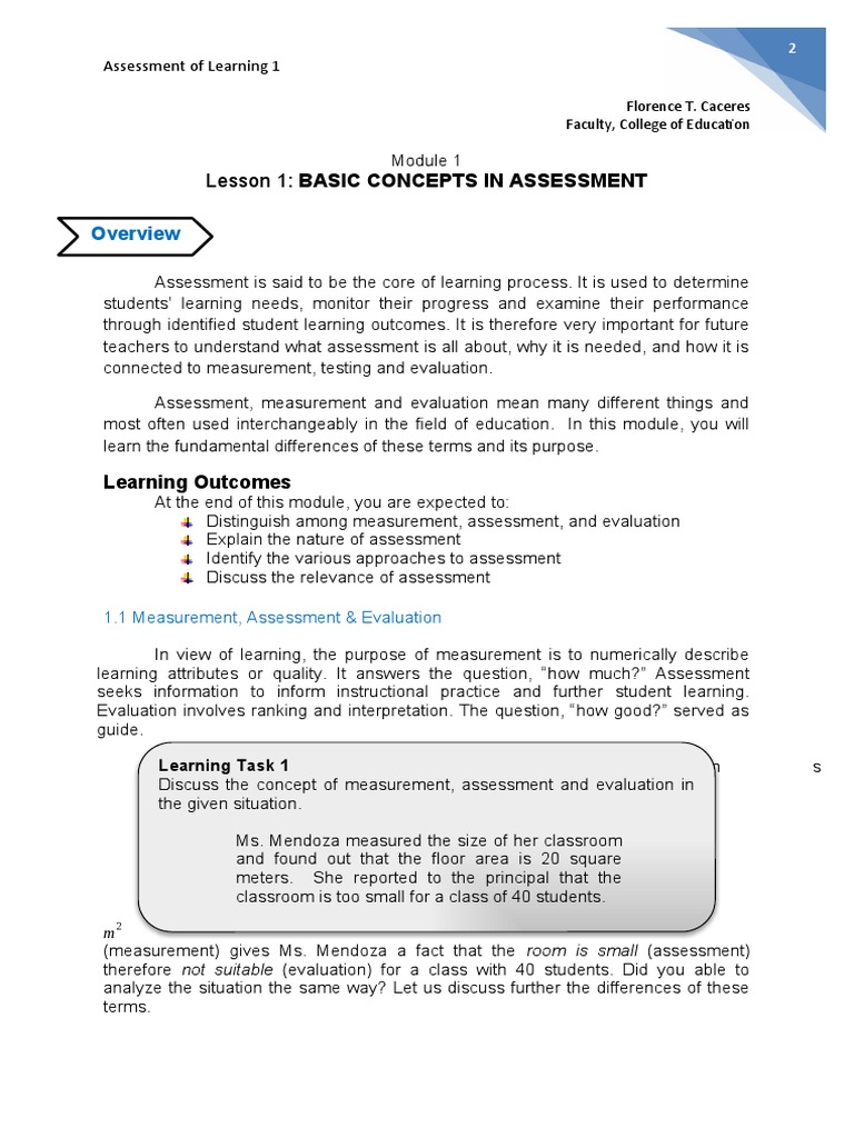Module 1 Assessment of Learning | PDF | Educational Assessment | Evaluation