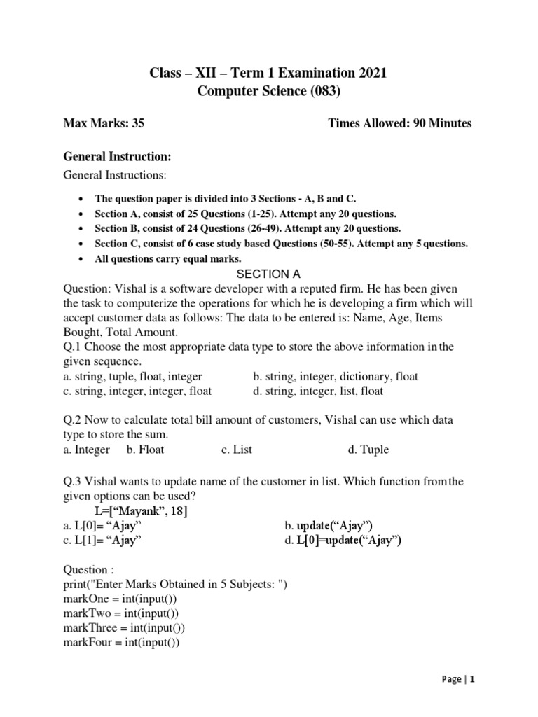 KMS Computer Science Xii 2 | PDF | Parameter (Computer Programming) | Text File