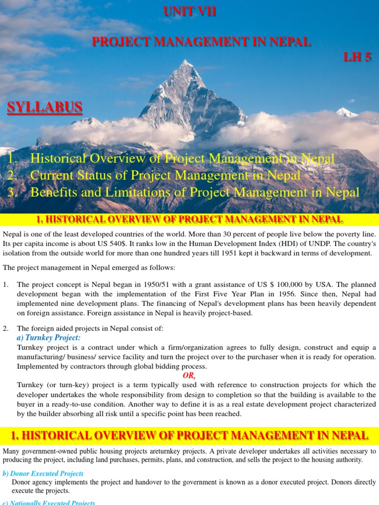 UNIT 7 Project Management in Nepal | PDF | Project Management ...