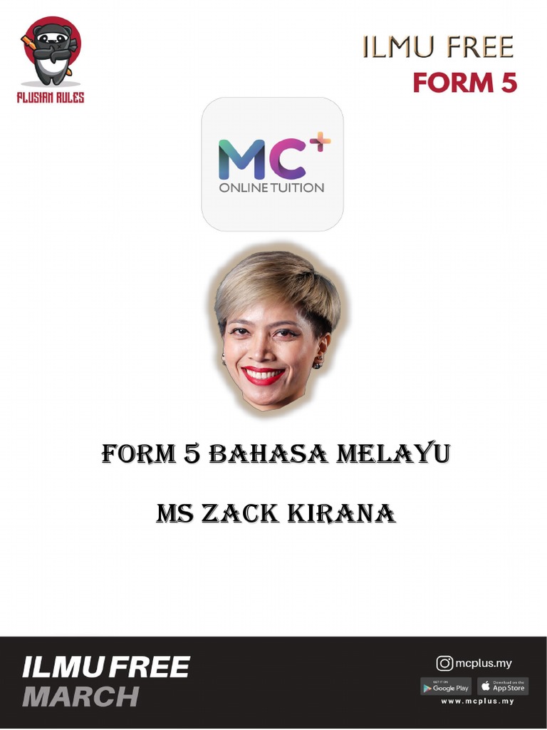 Ilmufree March Form 5 Bahasa Melayu Ms Zack 30.03.2021 | PDF