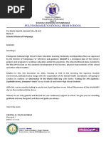 Letter of Request To MDRRMC To Evaluate Earthquake Drill Request ...