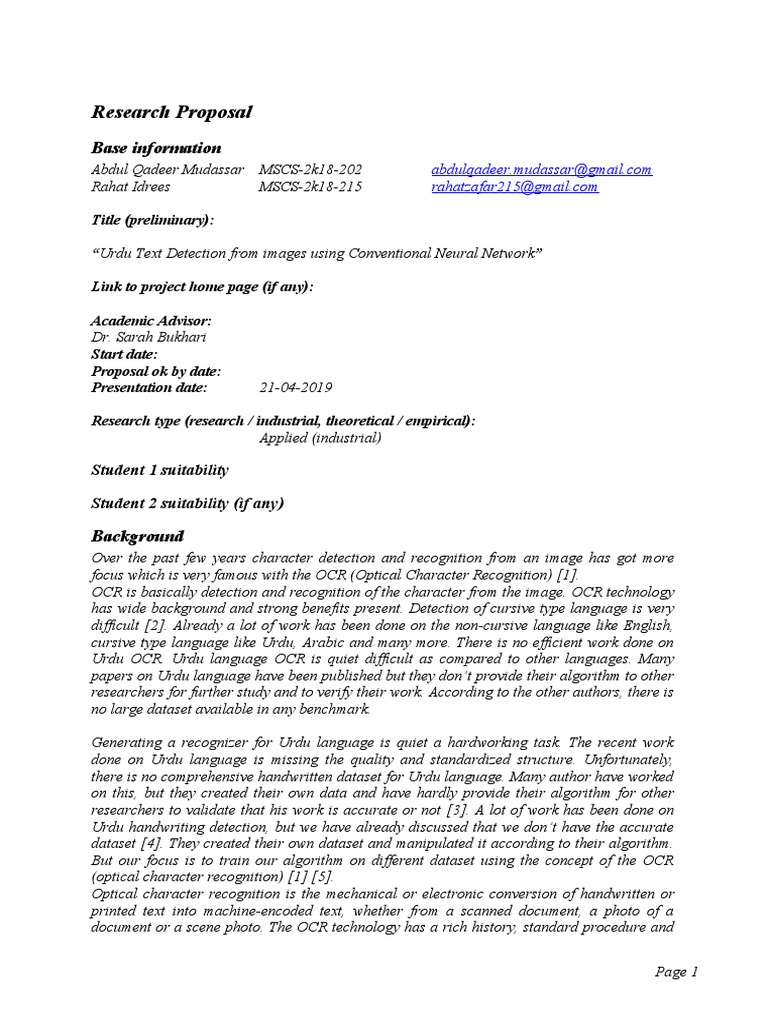 Urdu Text Detection From Images Using Conventional Neural Network | PDF ...