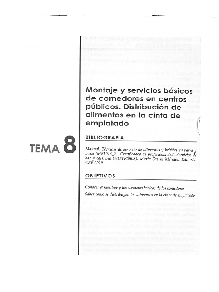 Montaje y Servicios Comedor | PDF
