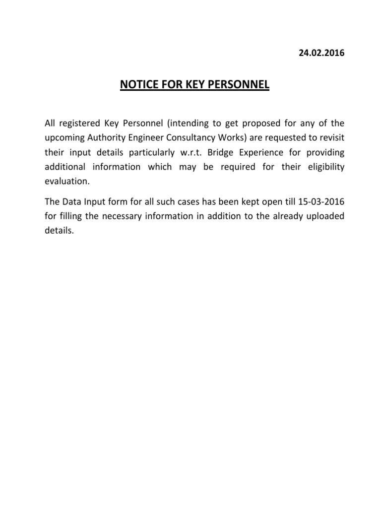 Key Personnel Eligibility Update Notice | PDF