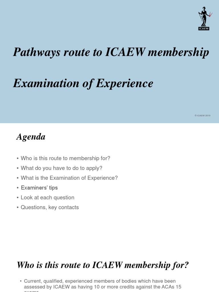 Pathways Examination of Experience (ICAEW) | PDF | Test (Assessment ...