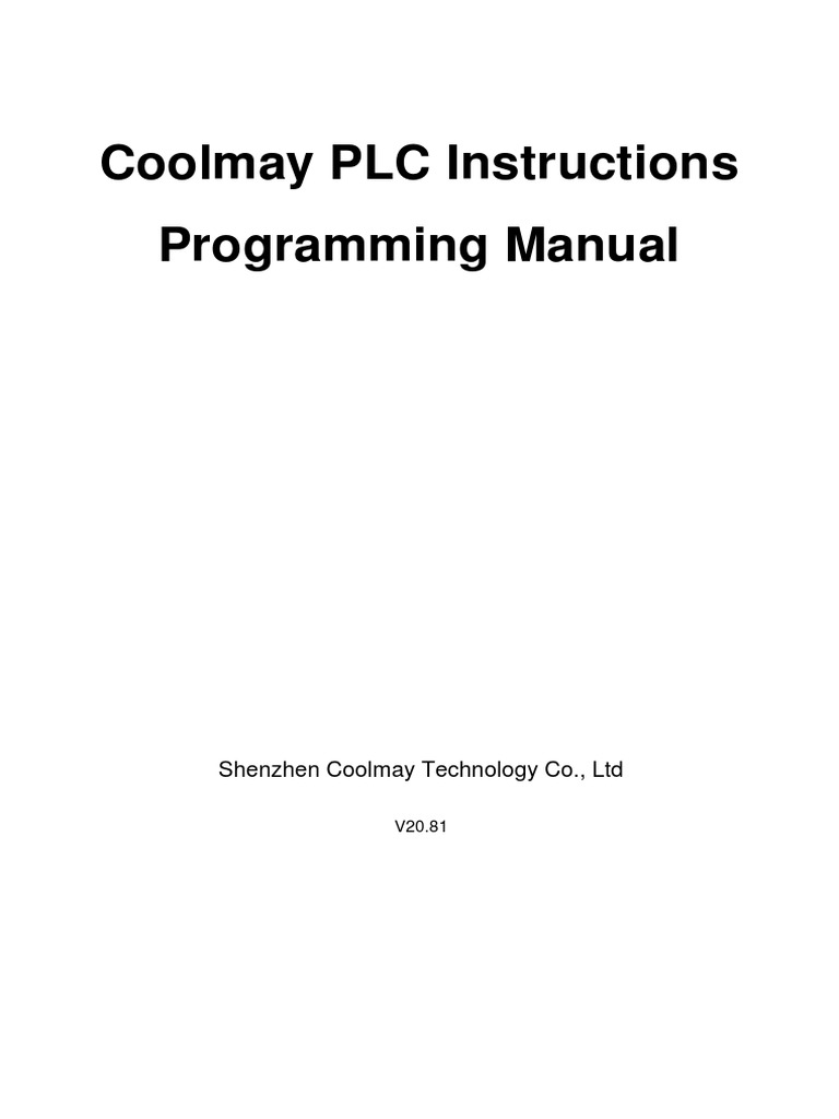 Coolmay PLC Instructions Programming Manual | PDF | Programmable Logic Controller | Subroutine