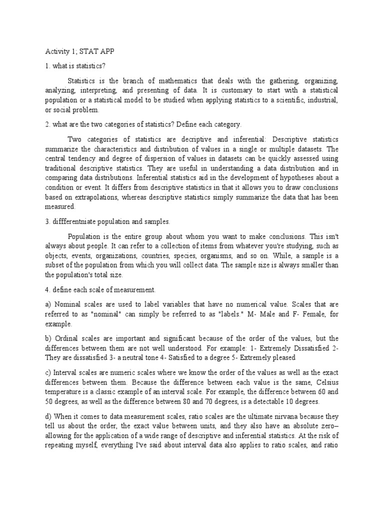 STAT APP-act1 | PDF | Statistics | Level Of Measurement