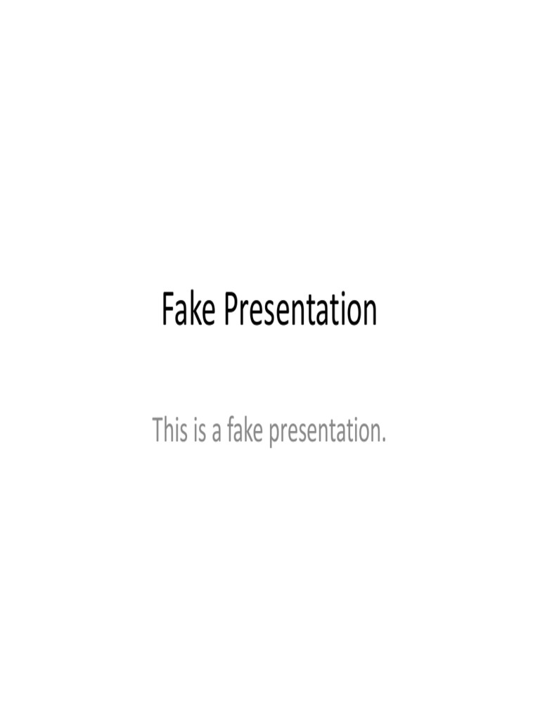 Fake Demo Presentation | PDF