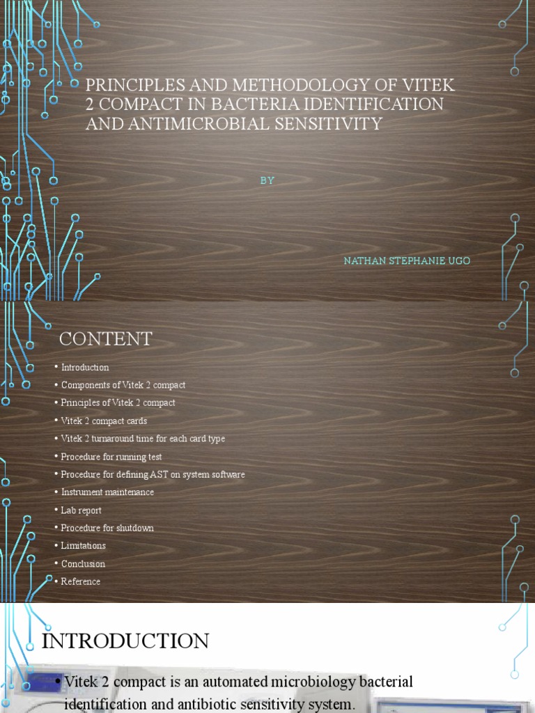 Vitek 2 Compact: Principles & Procedures | PDF | Microbiology | Medical ...