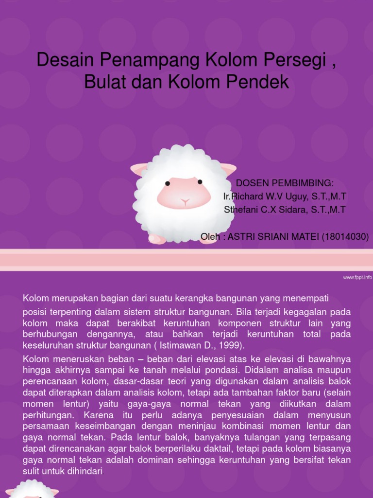 Makalah Desain Penampang Kolom Persegi, Bulat Dan Kolom Pendek (Astri ...