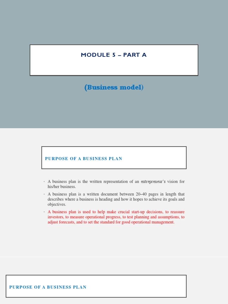 Management Module 5 (Part 1) | PDF | Business Plan | Entrepreneurship
