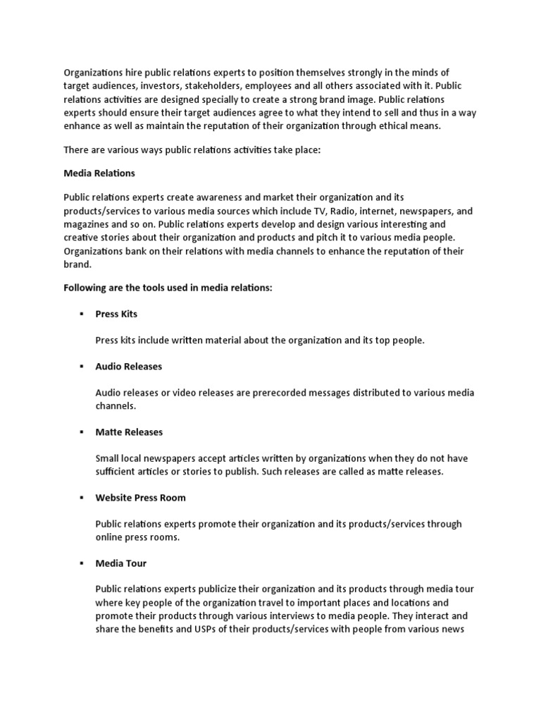 PR Tools | PDF | Public Relations | Mass Media
