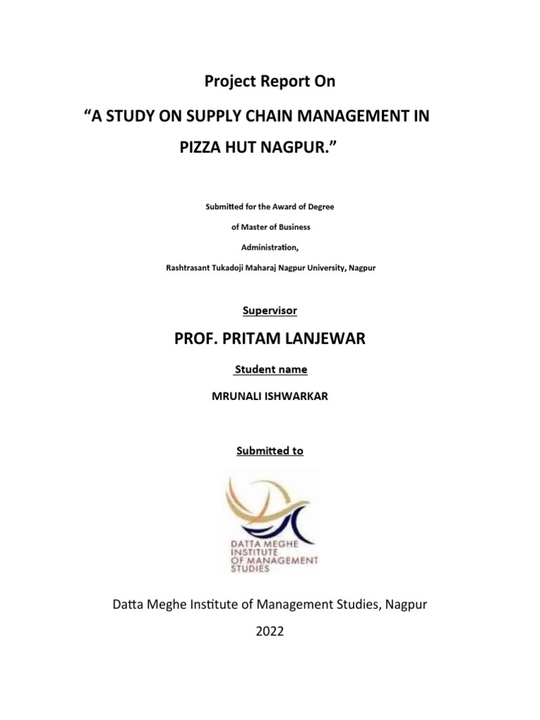 Project Report On Pizza Hut | PDF | Business