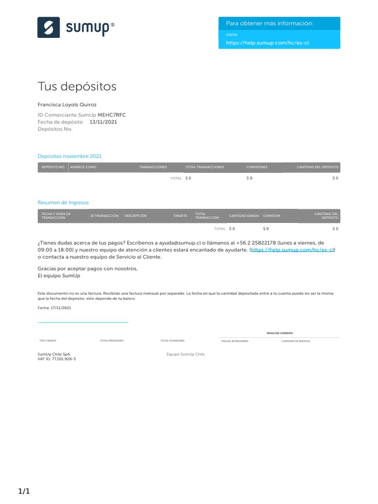 SumUp Daily Payout Report | PDF | Bancario | Economias