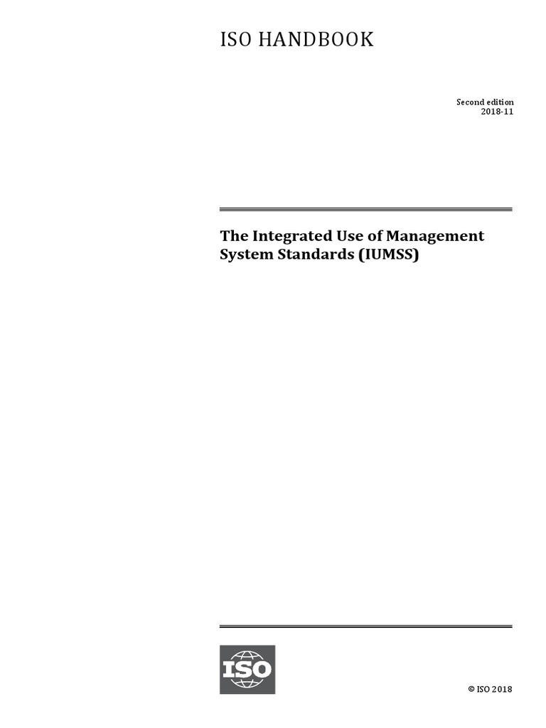 Iso Handbook: The Integrated Use of Management System Standards (IUMSS ...
