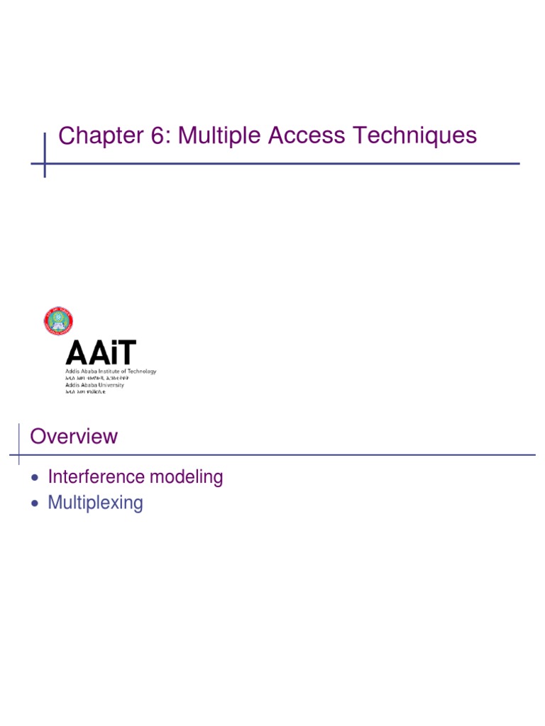Chapter 6: Multiple Access Techniques | PDF | Multiplexing | Modulation