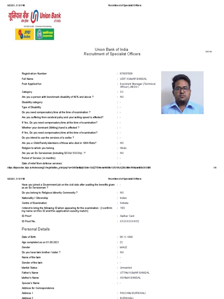 Union Bank Application Form | PDF | Justice | Crime & Violence