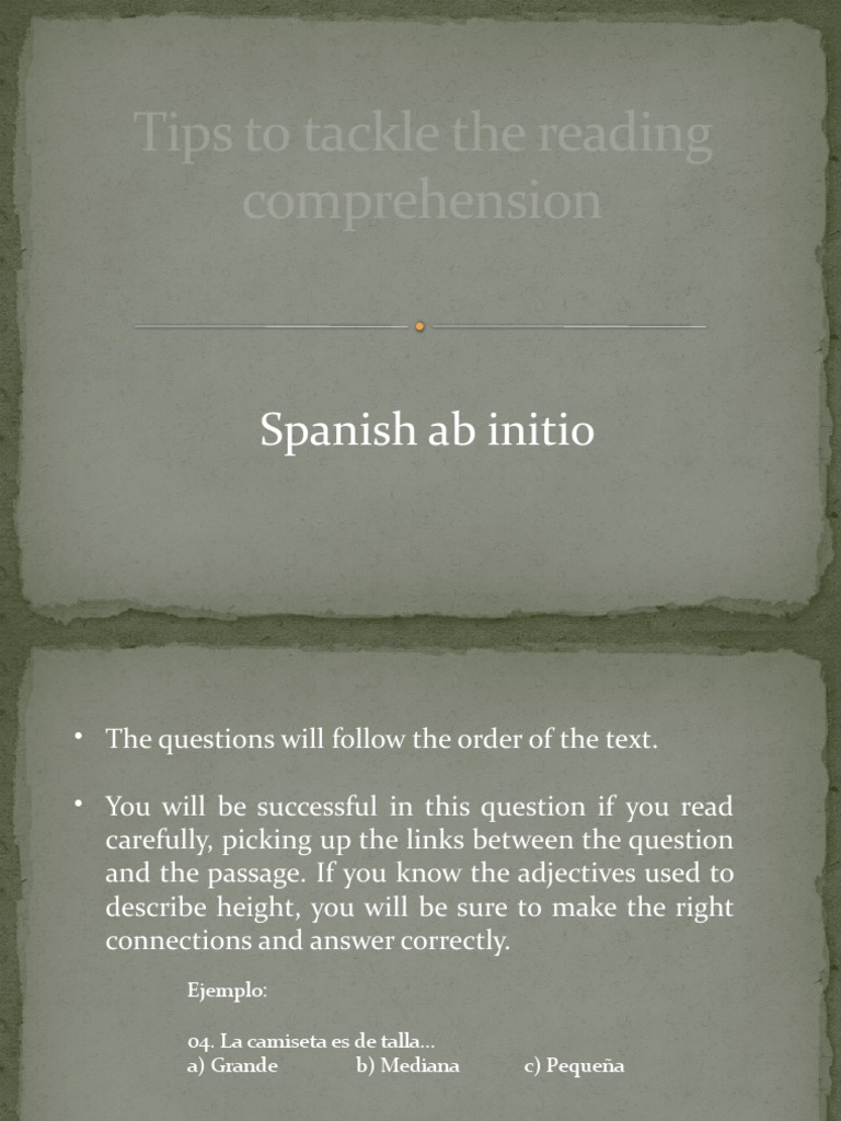 Tips Spanish Ab Initio | PDF | Reading Comprehension | Communication