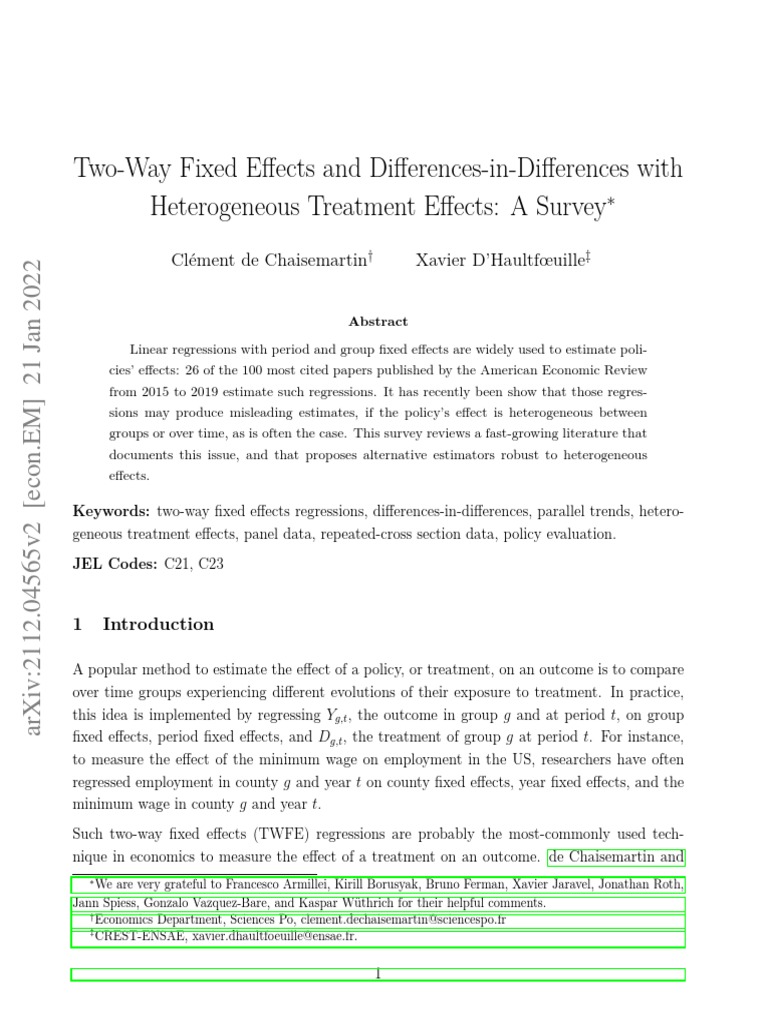 Difference in Difference | PDF | Linear Regression | Fixed Effects Model