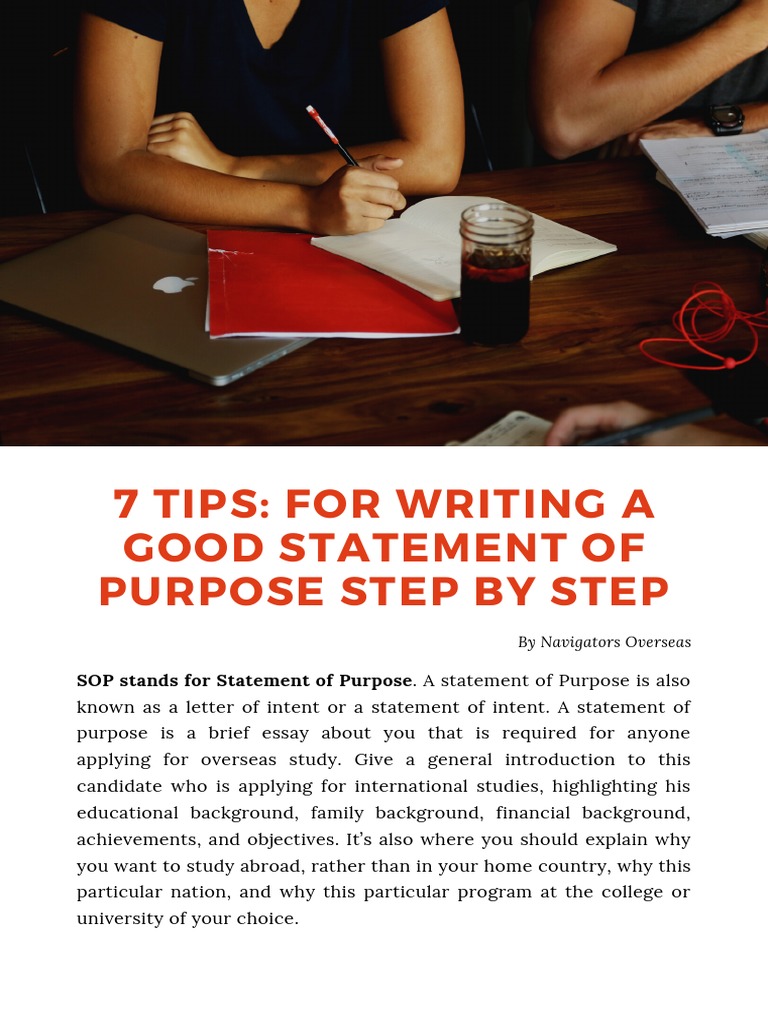 7 Tips For Writing A Statement of Purpose by Navigators Overseas | PDF ...