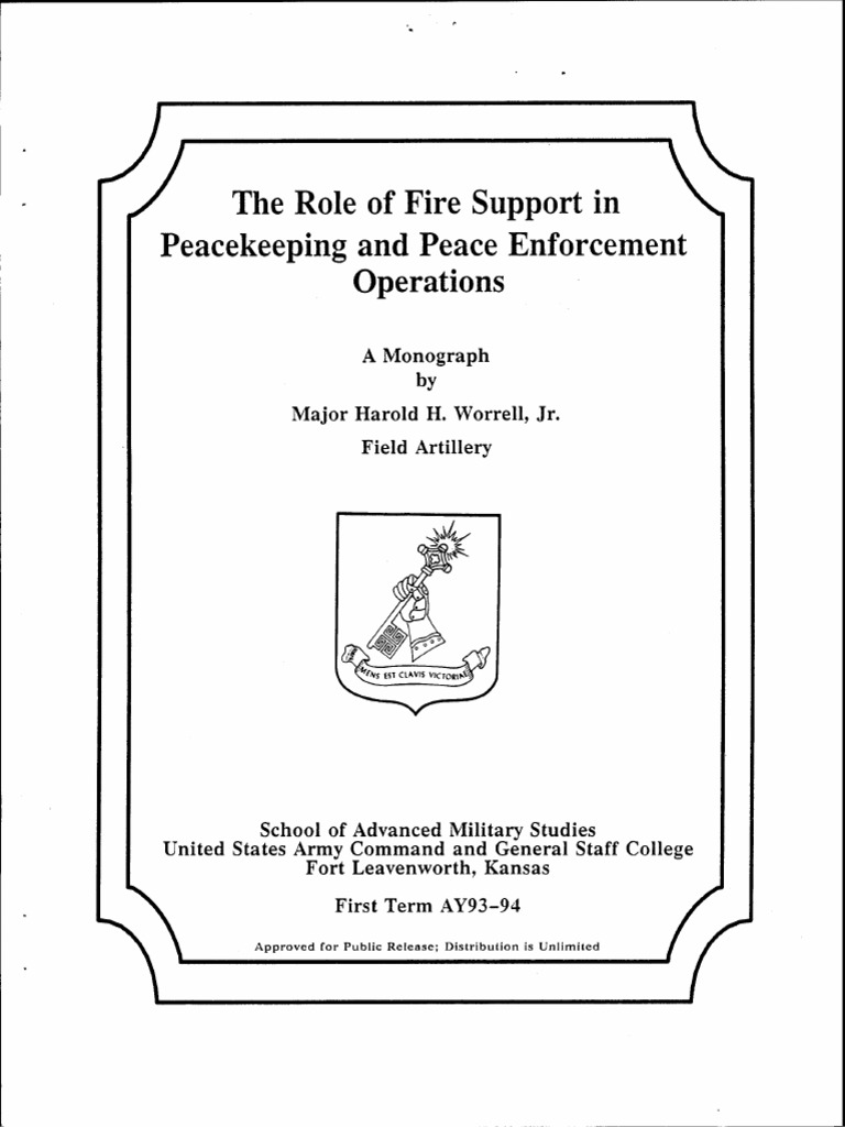 The Role of Fire Support in Peacekeeping and Peace Enforcement ...