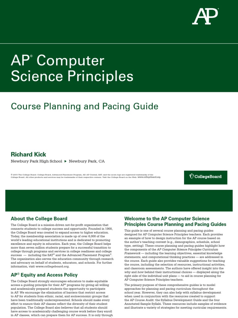 Ap Comp Sci Principles CPPG Kick | PDF | Computer Programming | Curriculum