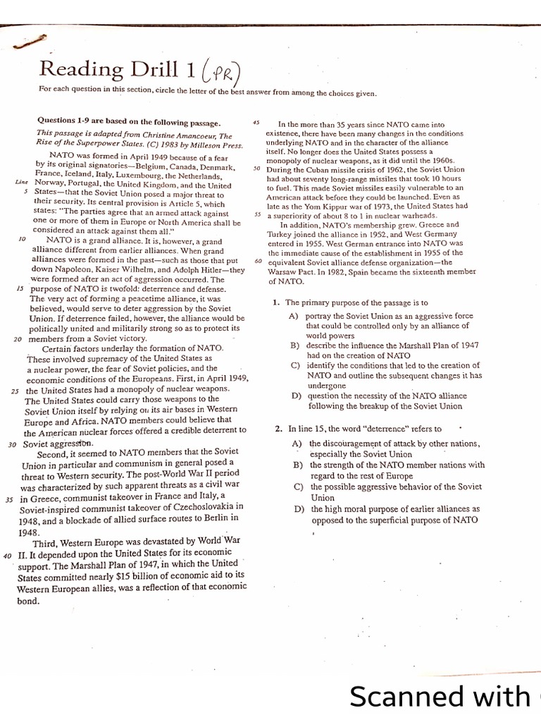 Reading Drill1#1 20 | PDF
