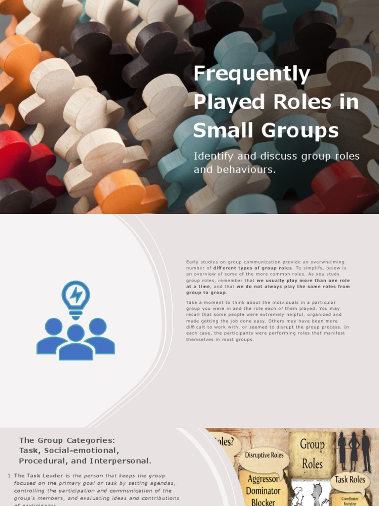 Frequently Played Roles in Small Groups | PDF | Psychological Concepts | Psychology