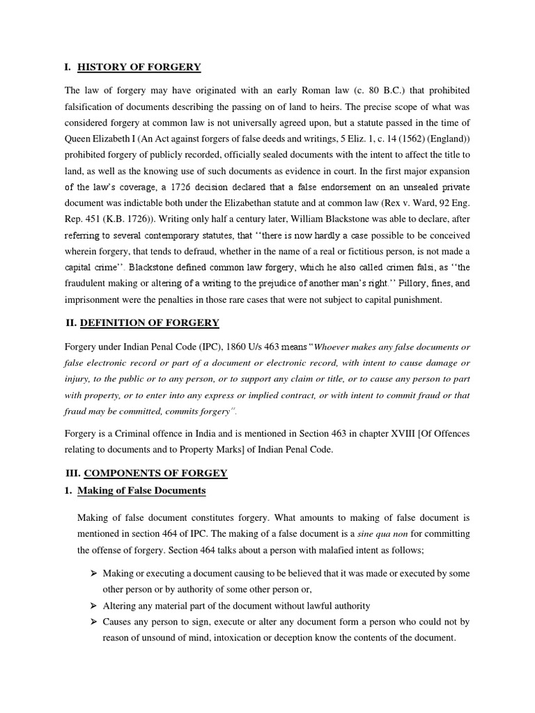 I. History of Forgery | PDF | Forgery | Authentication