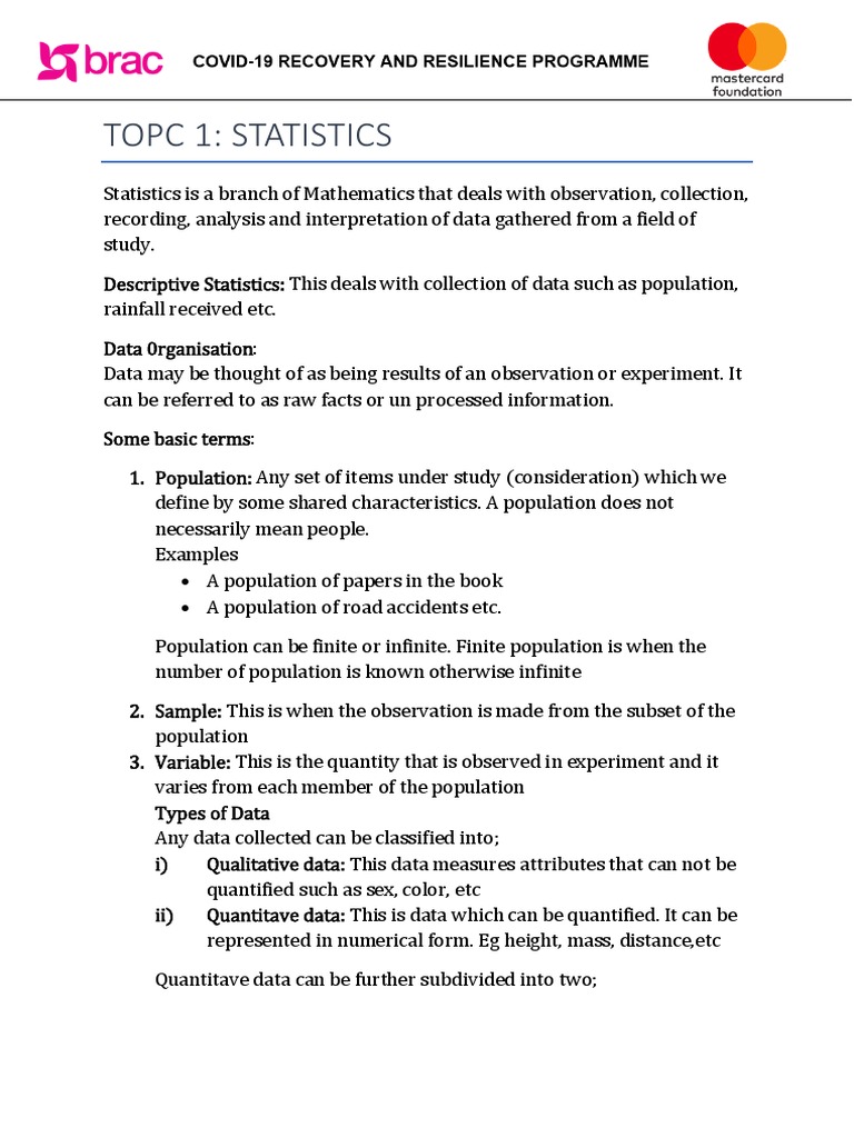 Statistics | PDF | Statistics | Mean