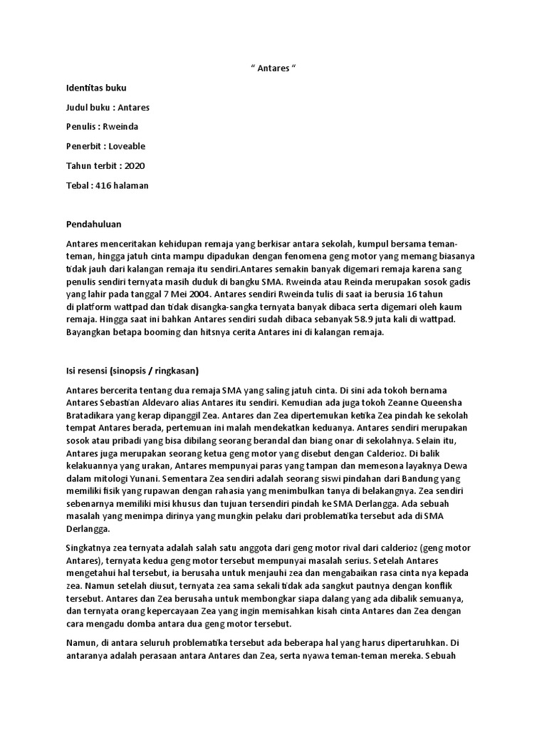 Resensi Antares | PDF