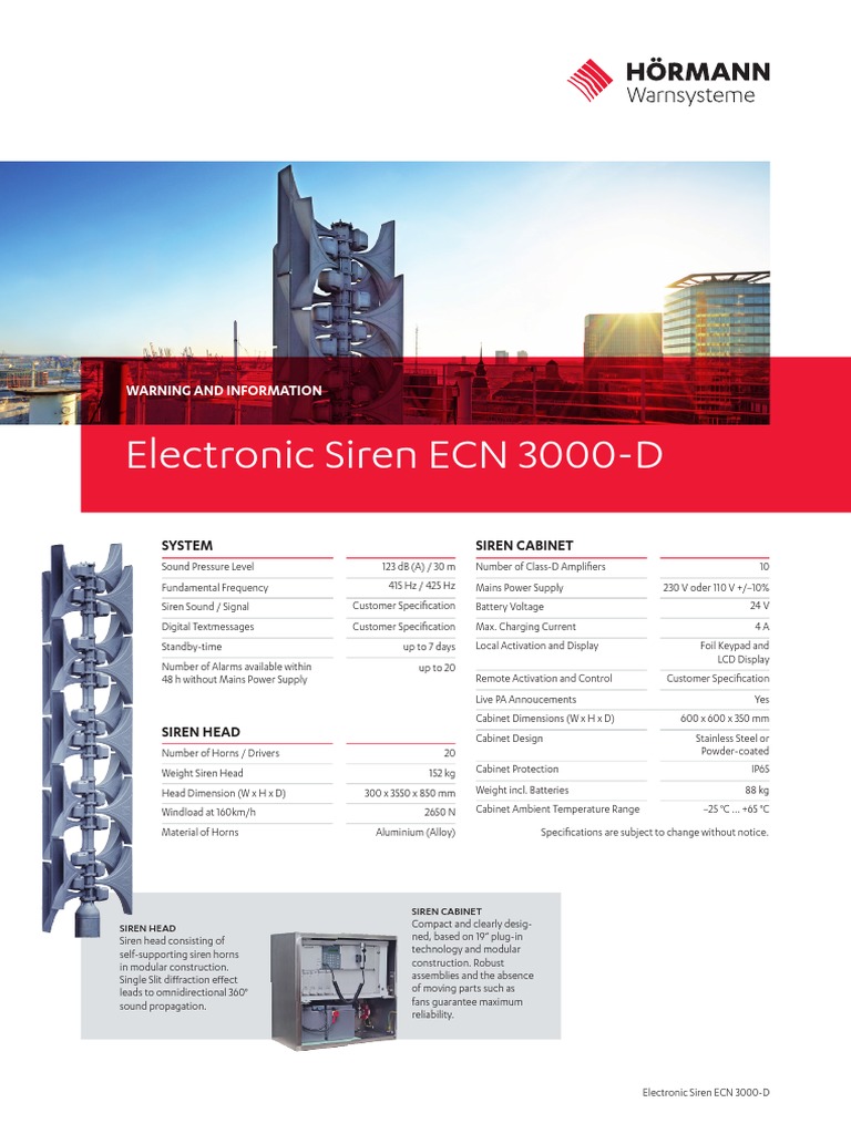 Electronic Siren ECN 3000-D: Warning and Information | PDF | Sound ...
