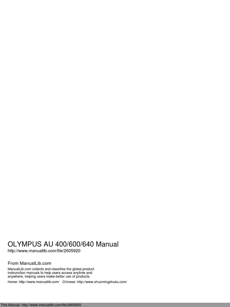 (WWW - Manuallib.com) - OLYMPUS AU 400 - 600 - 640 Manual | PDF ...