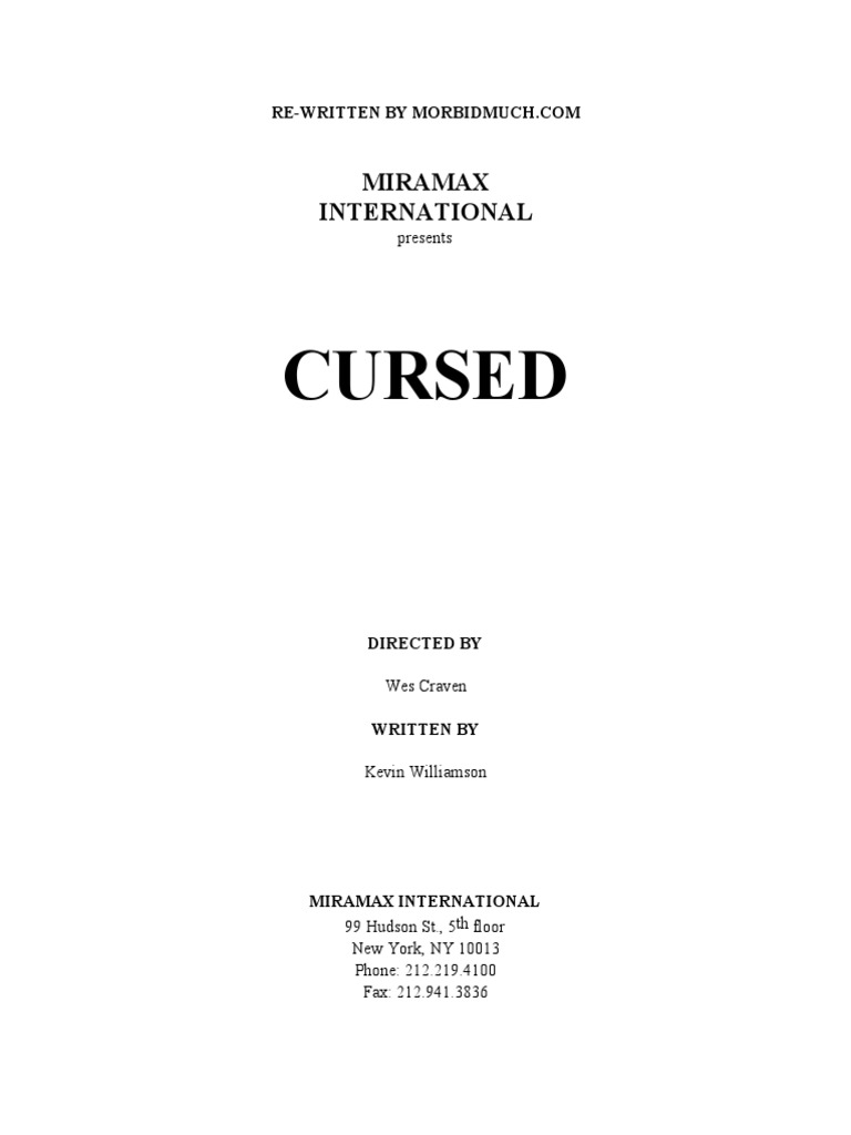 Cursed (2nd Draft) | PDF | Werewolves
