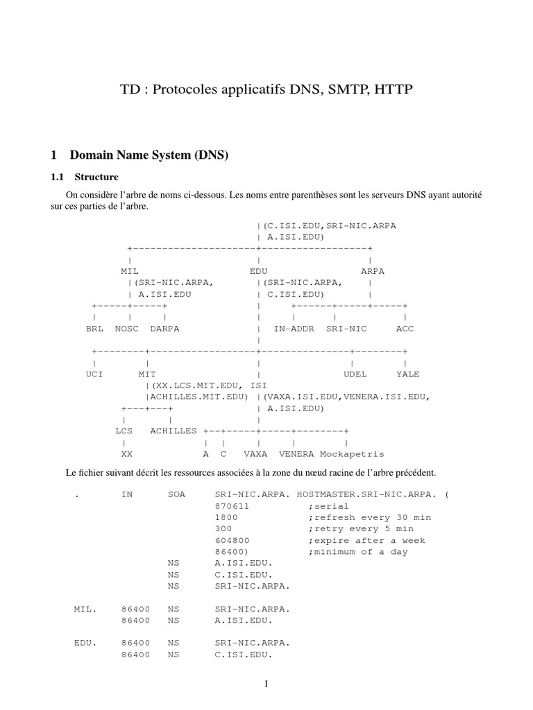 TD DNS SMTP HTTP | PDF | Protocole de transfert hypertexte | Cookie (informatique)