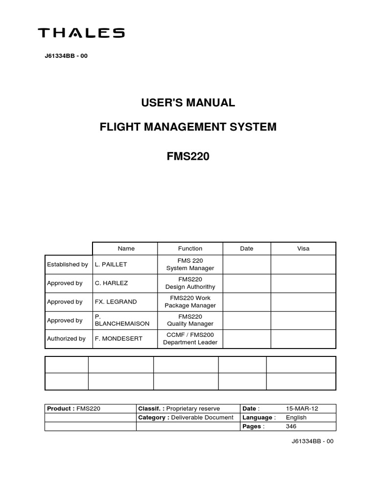 Thales FMS 220 User Guide | PDF | Aviation | Computing