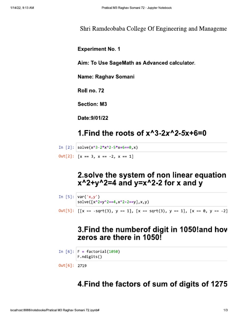 Pratical M3 Raghav Somani 72 - Jupyter Notebook | PDF
