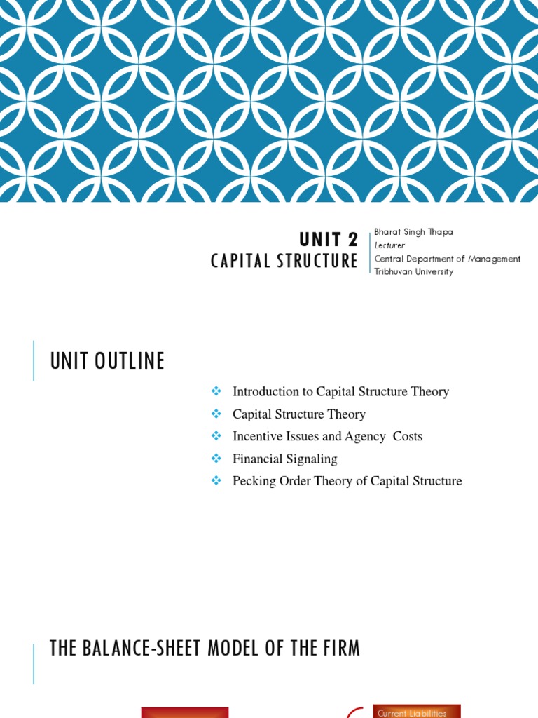 Unit 2 - Capital Structure Theories | PDF | Capital Structure | Cost Of ...