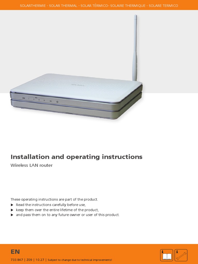 Installation and Operating Instructions: Wireless LAN Router | PDF ...