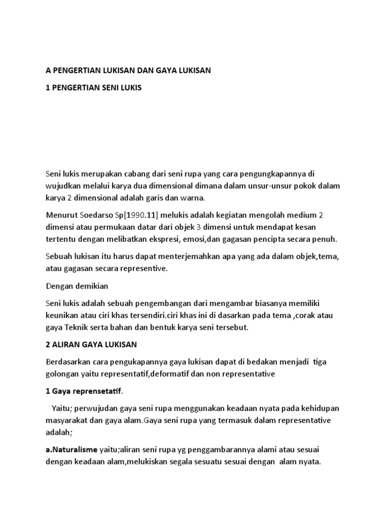 Pengertian Seni Lukis | PDF | Seni