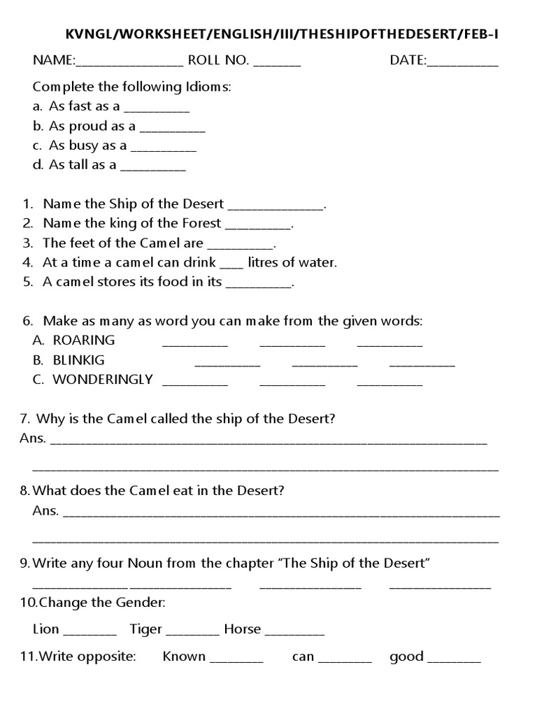 Ch20 Ws The Ship of The Desert | PDF