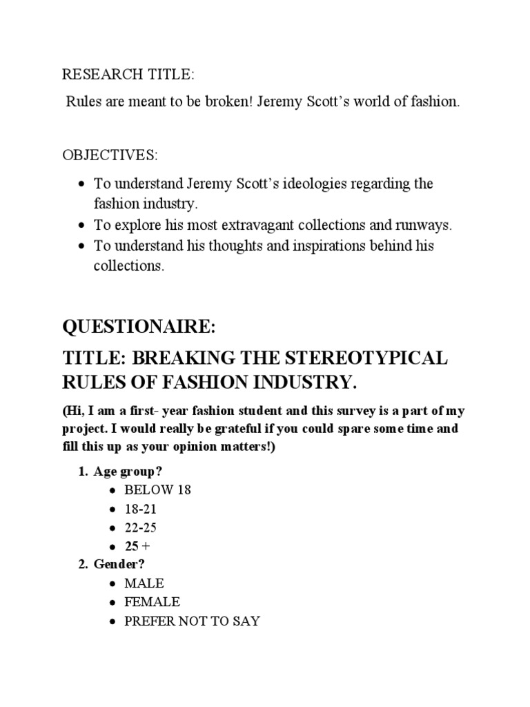 Jeremy Scott: Redefining Fashion Rules | PDF | Fashion | Cultural Trends