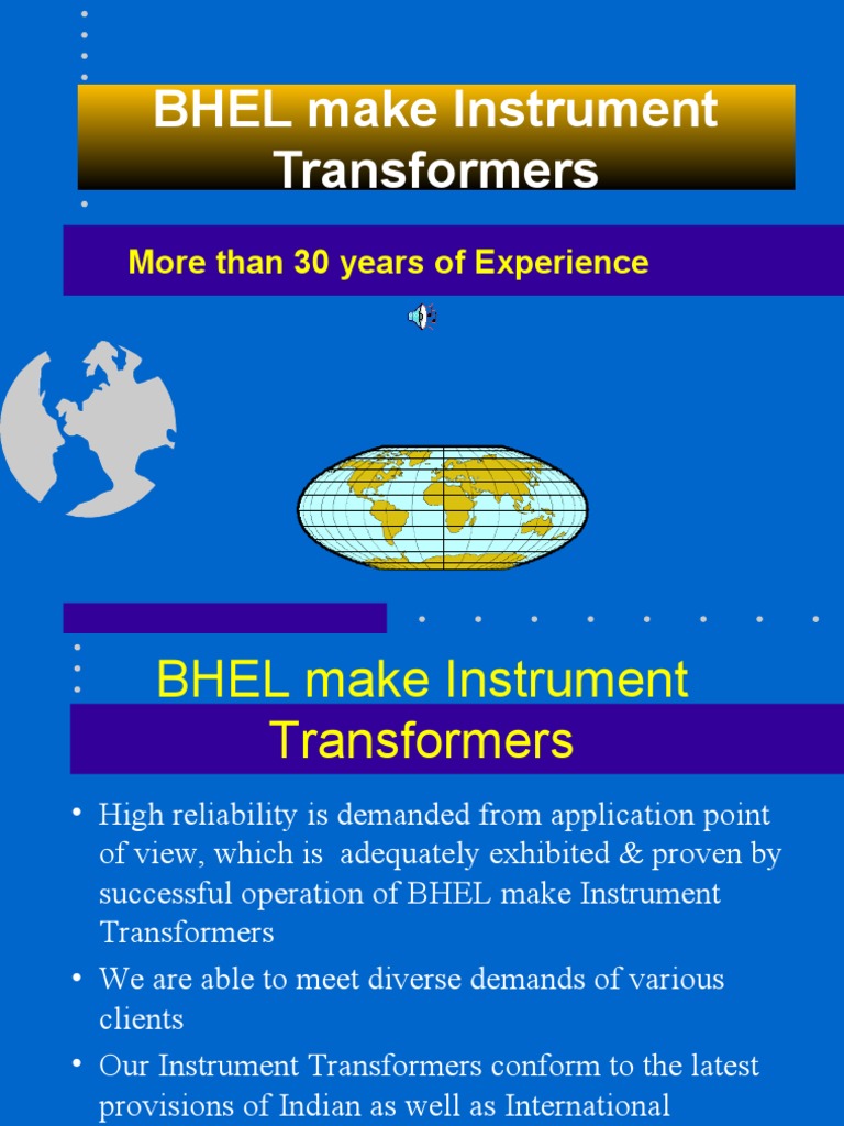 BHEL Make Instrument Transformers: More Than 30 Years of Experience ...