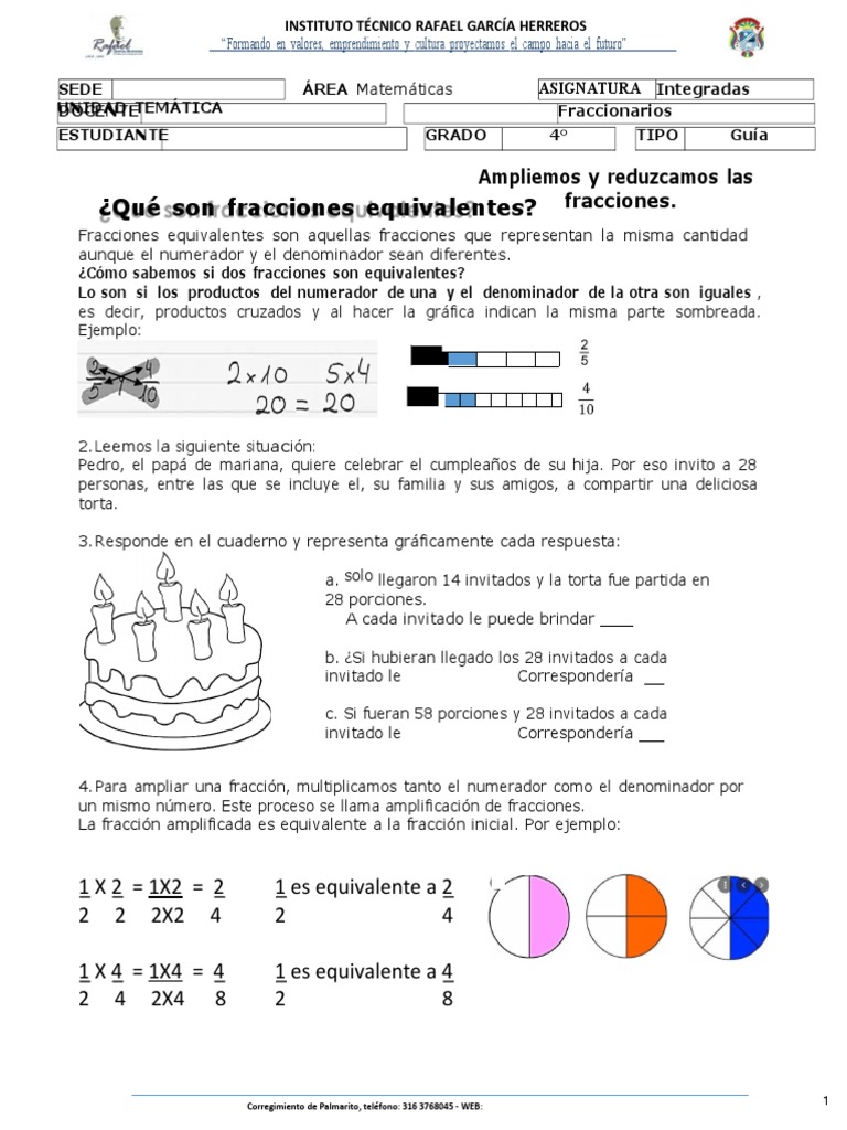 Fracciones y Lectura en 4° Grado | PDF | Narración | Agua