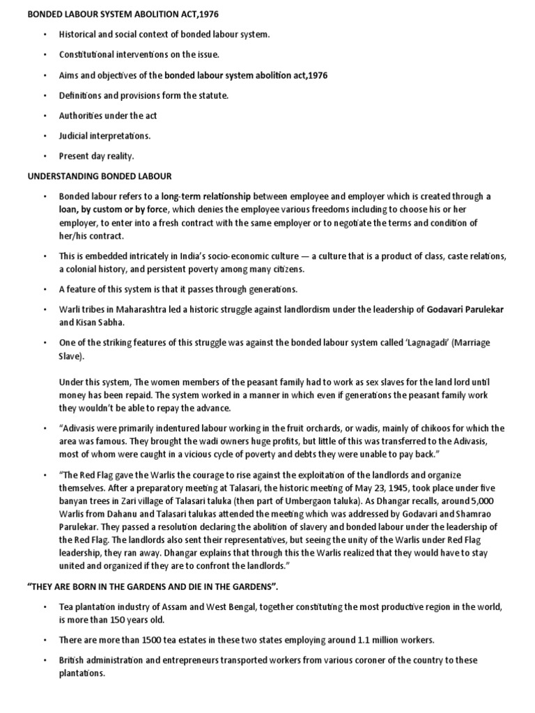 Bonded Labour System Abolition Act | PDF | Mortgage Law | Fine (Penalty)