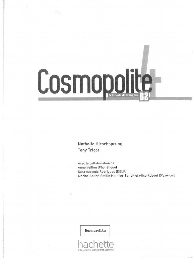 HACHETTE-Cosmopolite B2 (Noir Et Blanc) | PDF
