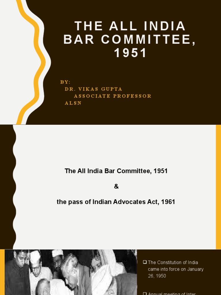 2.1 The All India Bar Committee, 1951 | PDF | Advocate | Supreme Court ...