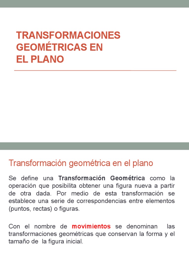 Transformaciones Geométricas | PDF