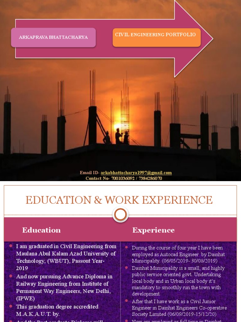 Arkaprava Bhattacharya Civil Engineering Portfolio: Email ID | PDF ...