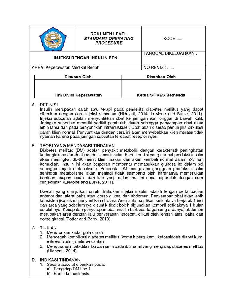 SOP Insulin Pen +++s | PDF